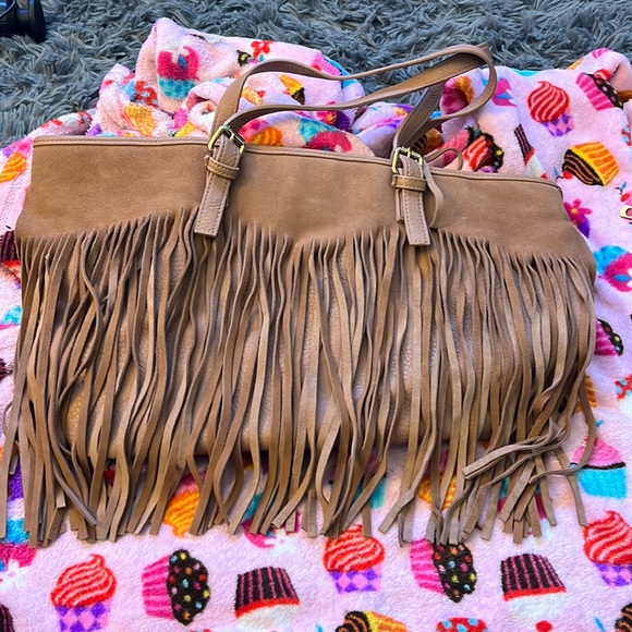 Charming Charlie | Bags | Charming Charlies Xl Brown Fringe Bag | Poshmark